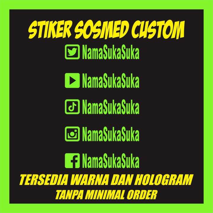 Stiker Custom Nama Logo Sosmed Stiker Viral | Lazada Indonesia