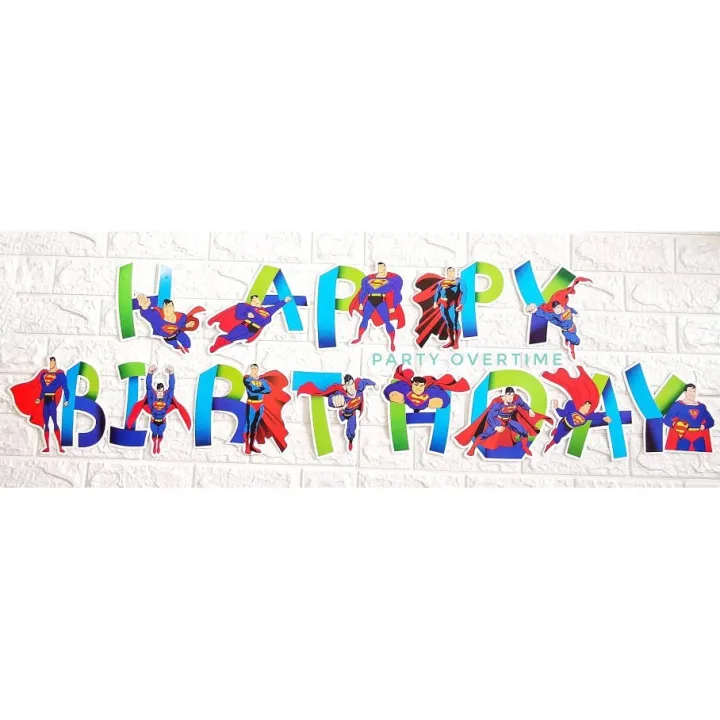Superman design DC Super Heroes Happy Birthday Banner Banderitas Flag ...