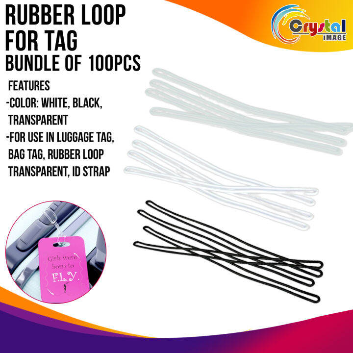 Rubber Loop for Bag Tag 100PCS Rubber Loop (White / Black / Transparent ...