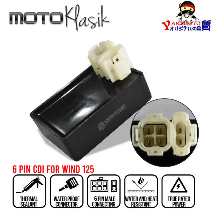 YAKIMOTO BAJAJ KAWASAKI WIND 125 CDI UNIT 6 PINS / STOCK SIZE 6 PINS ...