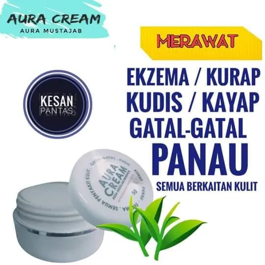AURA MUSTAJAB AURA CREAM MERAWAT KURAP, KUDIS, GATAL2, PANAU, EKZEMA ...