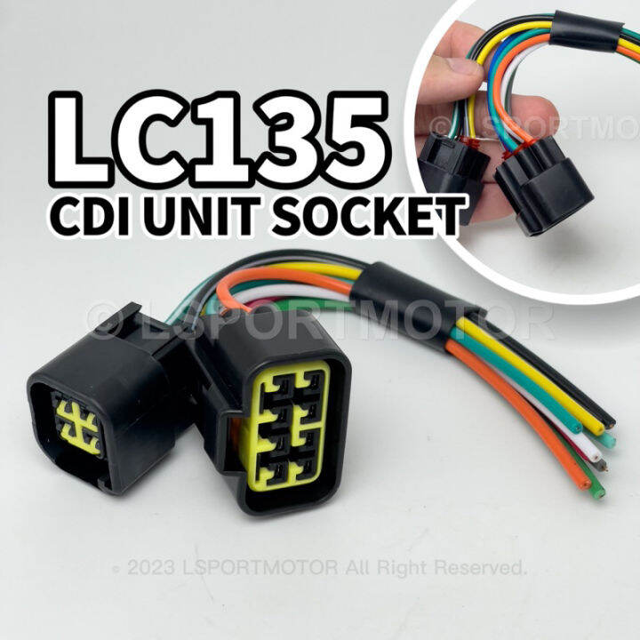 YAMAHA LC135 V1 V2 V3 V4 C5 V6 CDI UNIT SOCKET (STANDARD) C.D.I UNIT SOCKET WIRE WIRING LC 135 ...