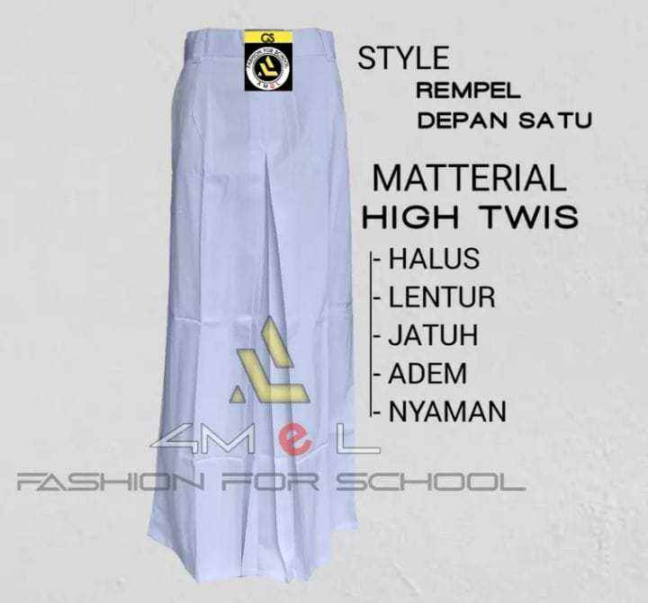 ROK putih rempel satu rok panjang seragam sekolah smp/sma rok span satu ...