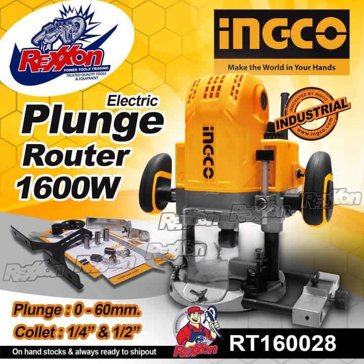 INGCO 1600W Electric Plunge Router RT160028 Rexxon Power Tools Trading ...