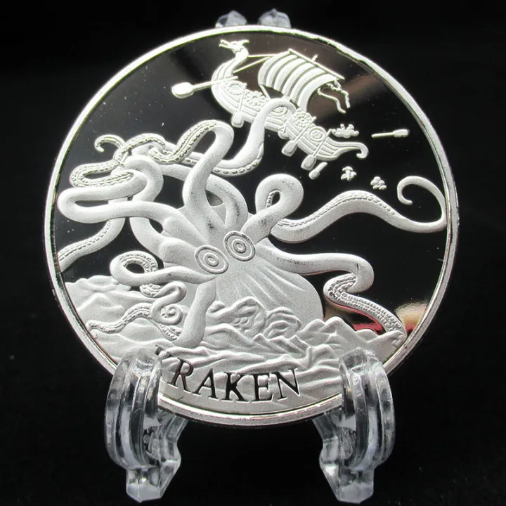 Norway Sea Monster Kraken Silver Souvenir Art For Collection Gift Dia ...