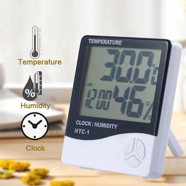 Electronic Large Screen Thermometer Alarm Clock ThermoClock | Lazada PH