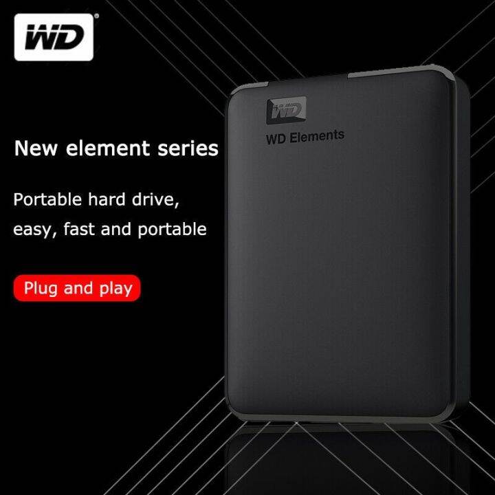 1TB HDD WD Elements Portable Hard Drive Disk USB3.0 Fast with Data ...