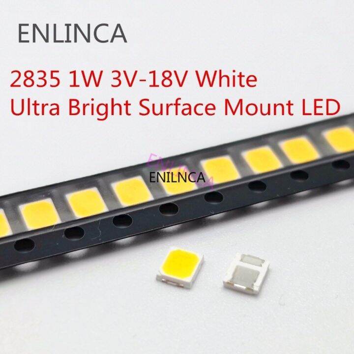 100Pcs LED แบบ SMD 2835ชิป1W 3V 6V 9V 18V ลูกปัด Ware เย็นธรรมชาติสีขาว ...