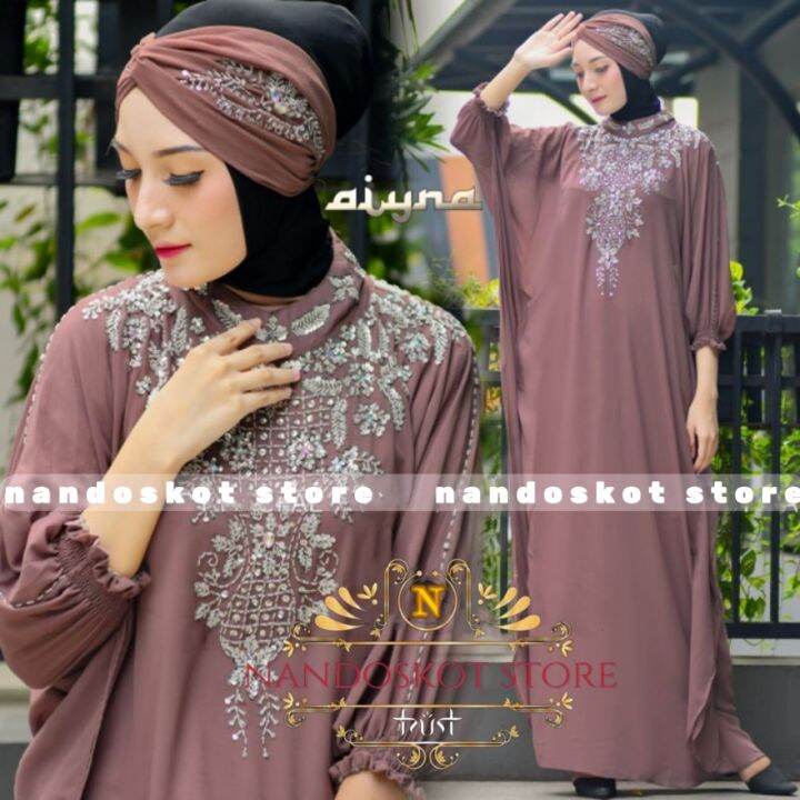Kaftan Aiyna Gratis Inner dan Turban Cantik Baju Gamis Model Sekarang ...