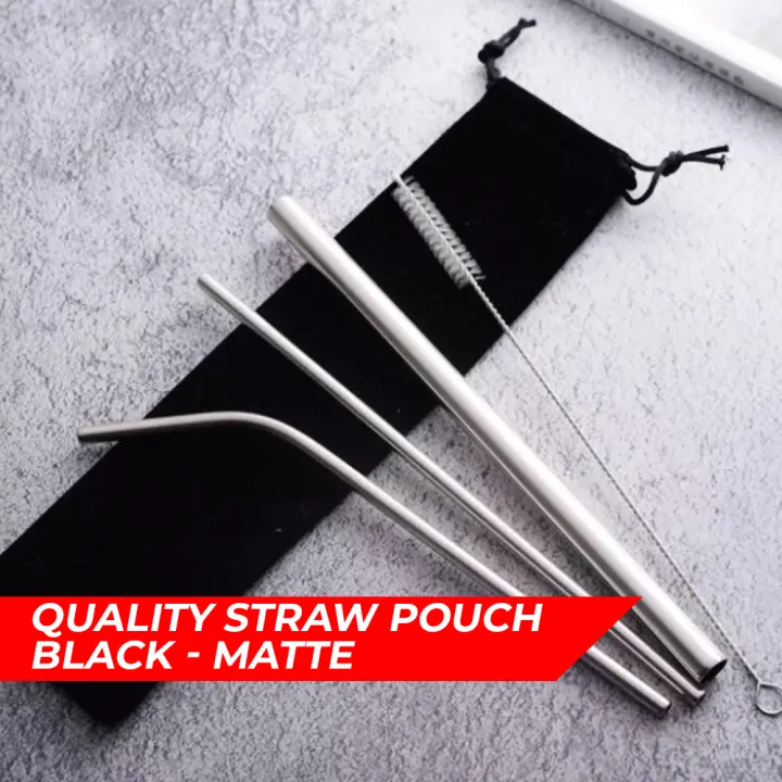 Straw Pouch | Black - Matte | Lazada PH