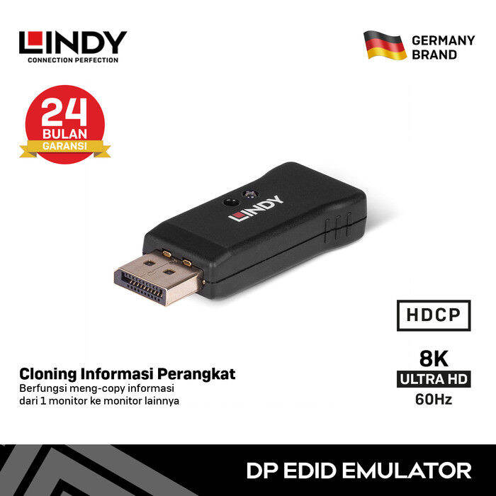 Emulator Informasi Monitor EDID LINDY DisplayPort 1.4 8K60 HDCP ...