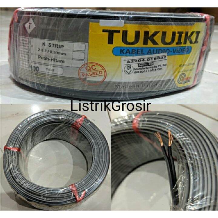 Kabel Strip 2x7 0,30mm Tukuiki By Kitani 100m FULL Hitam Putih Audio ...