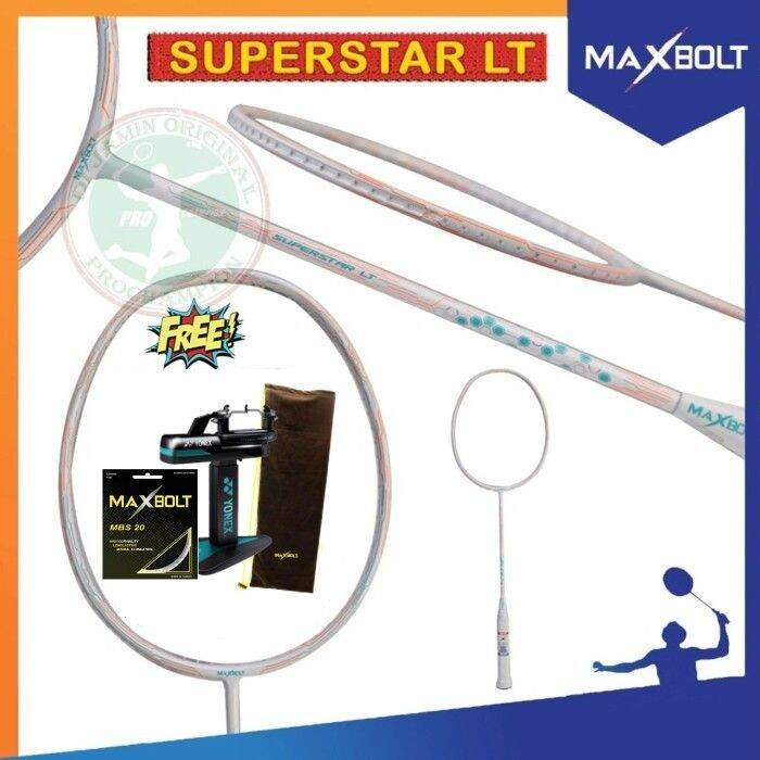 Raket Badminton Original Maxbolt Superstar Super Star LT White | Lazada Indonesia