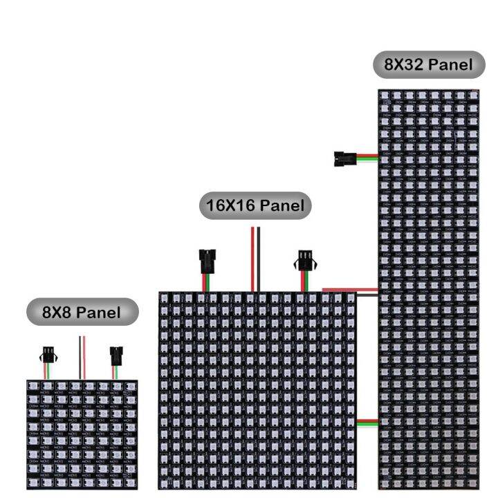 1 2pcs Ws2812b 8x8 16x16 8x32 Led Pixel Panel Flexible Matrix Screen