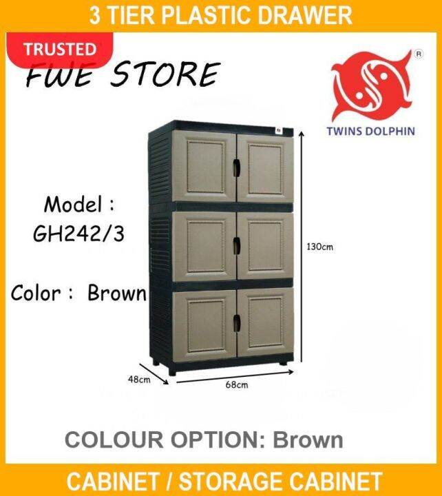 3 Tier Plastic Drawer / Cabinet / Storage Cabinet / Office Storage ...