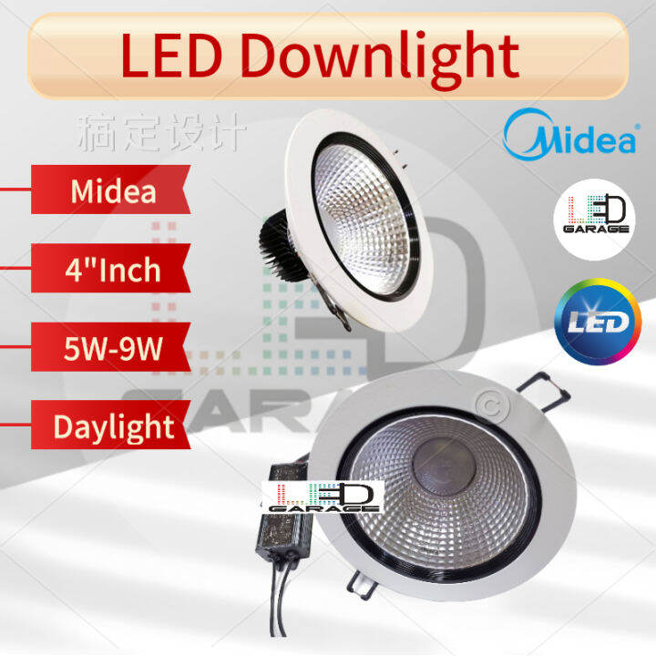 MIDEA 4"Inch 9w LED Downlight (Daylight) | Lazada