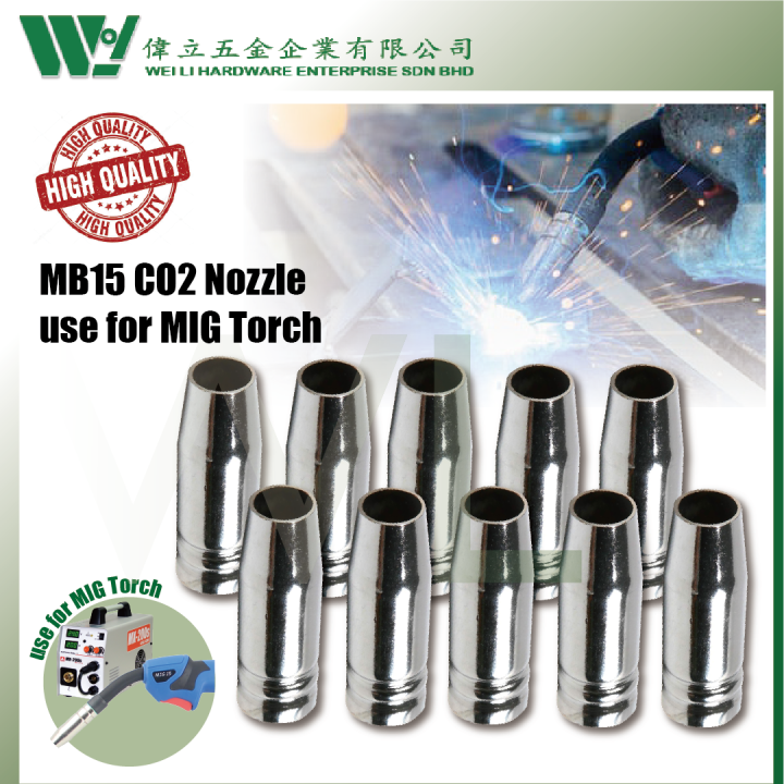 MB15 CO2 Nozzle for MIG Welding Torch / kepala mig torch welding accessories part /mb15 gas ...