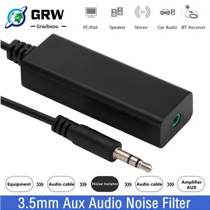 New Speaker Line 3.5mm Aux Audio Noise Filter Ground Loop Noise Isolator Eliminate for Car ...
