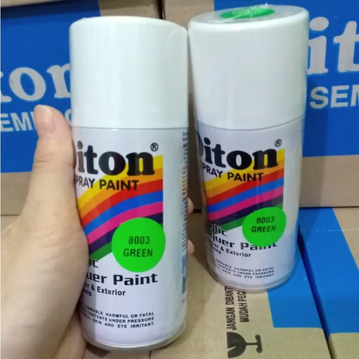 DITON Spray Paint Acrylic Lacquer Paint Pilox Cat Semprot - 8003 GREEN ...