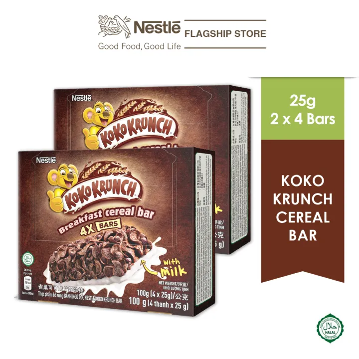 NESTLE KOKO KRUNCH Chocolate Cereal Bar Multipack 4x25g, Bundle of 2 ...