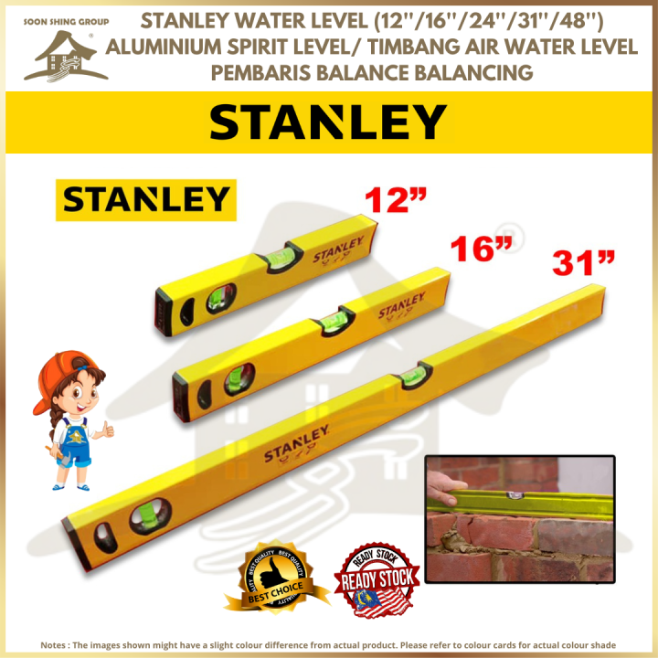 STANLEY ANGLE HOME MEASURE WATER LEVEL RULER TOOLS / UKUR TIMBANG AIR ...
