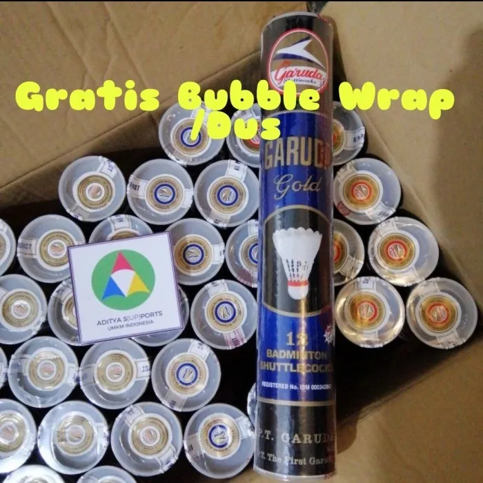 Kok Garuda Gold BIRU Shuttlecock BULU RUNCING Bagus Bulutangkis Bola ...