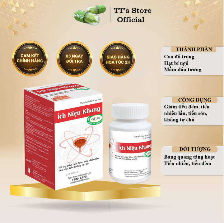 Ích Niệu Khang (Hộp 80 viên) - Go Less - Tiểu đêm, tiểu nhiều lần, tiểu ...