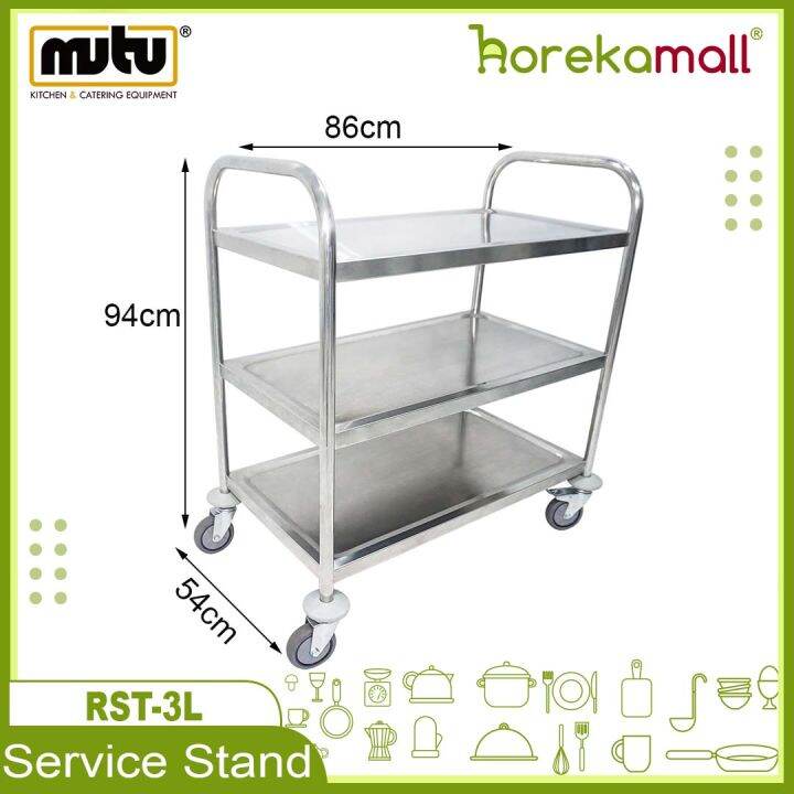 Troli Pengantar Makanan / Trolley Stainless Susun 3 RST-3L Mutu ...