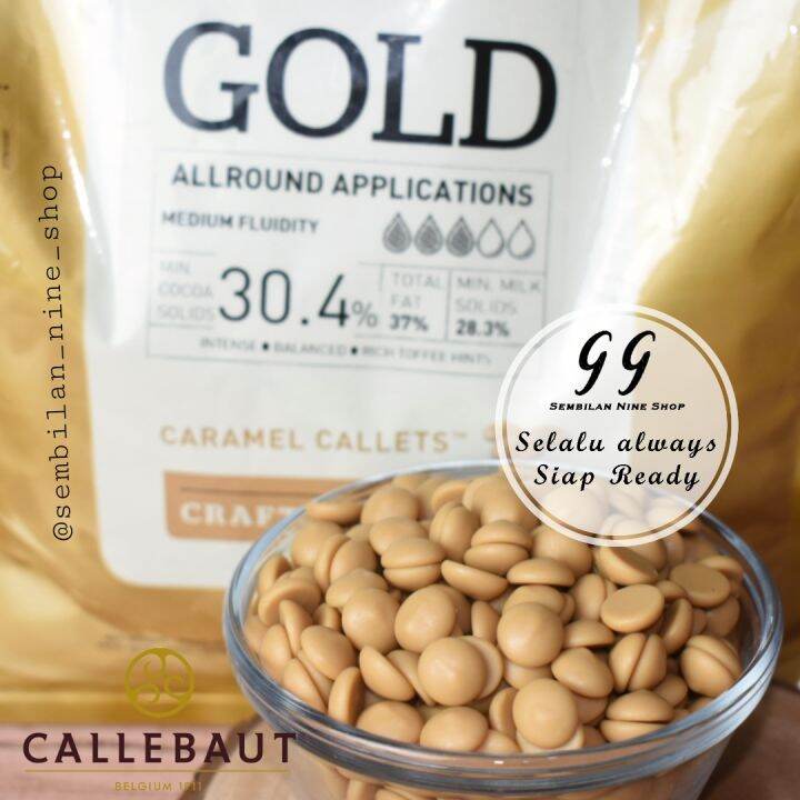 CALLEBAUT GOLD CARAMEL Callets 250 g Chocolate Karamel Cokelat Cocoa ...