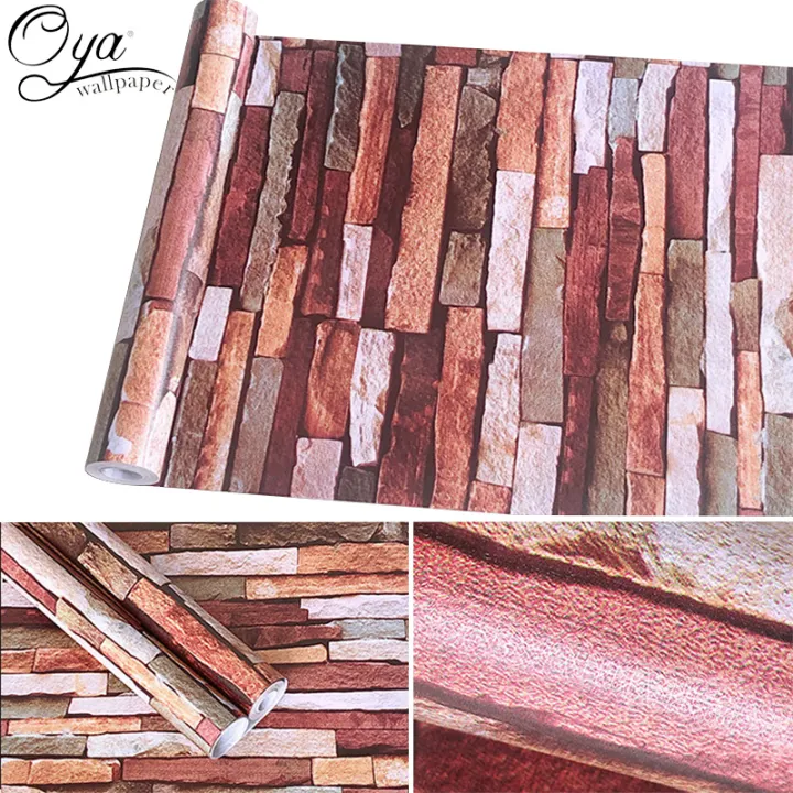 Oya Wallpaper 3d bricks self-adhesive waterproof pvc wall sticker for ...