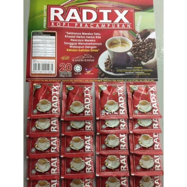 Radix coffee kopi 1pp x 20sachet *ready stock* | Lazada