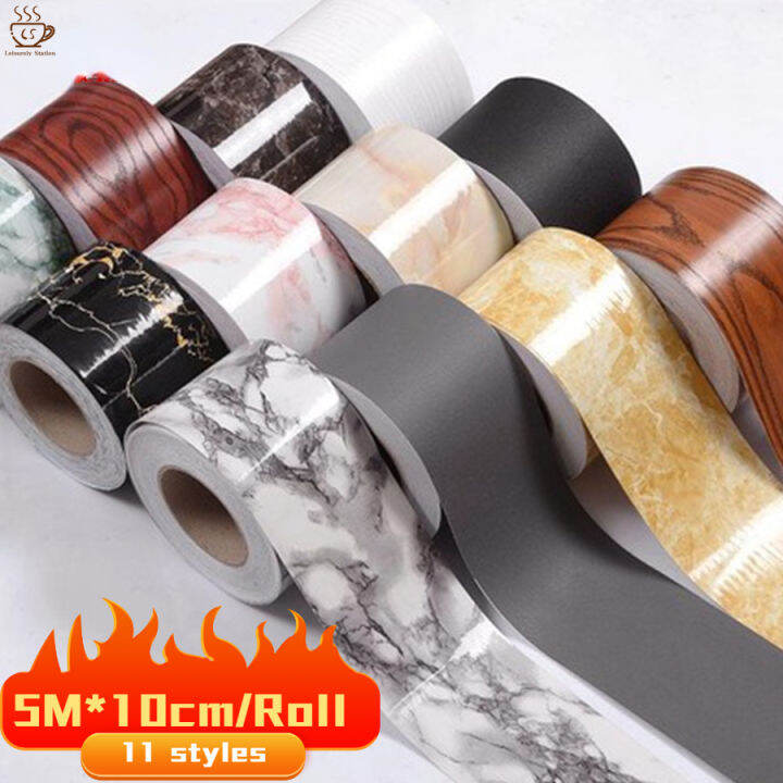 5M*10cm Marble Self-adhesive Border Floor Stickers for Living Room ...
