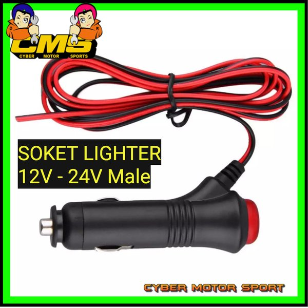 soket lighter 12volt 24volt Male car lighter socket with fuse and light ...