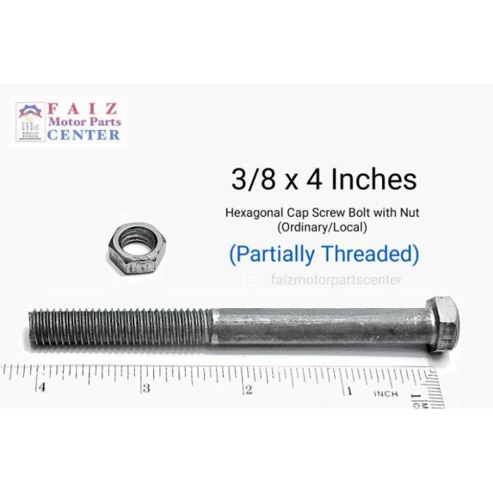 ORDINARY 3/8 x 4 inches HEXAGONAL CAP SCREW BOLT WITH NUT | Lazada PH