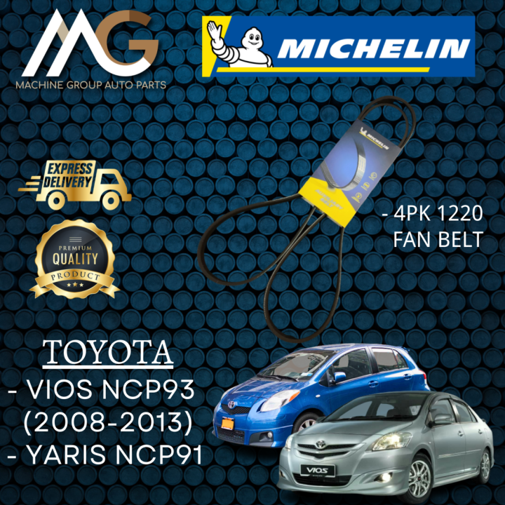 Michelin Belt Toyota Vios NCP93 (2008-2013) , Yaris NCP91 4PK 1220 (Fan ...