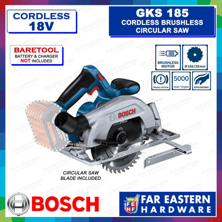 BOSCH GKS 185 Cordless Brushless Circular Saw 165mm Baretool FAR ...