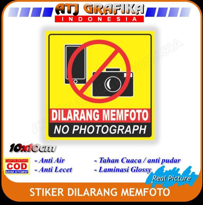 Stiker Dilarang memfoto memotret Sticker no photograph | Lazada Indonesia
