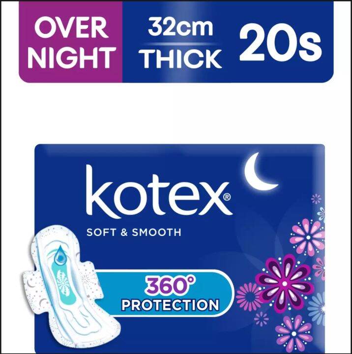 KOTEX SOFT AND SMOOTH OVERNIGHT 32CM X 20 PADS | Lazada PH