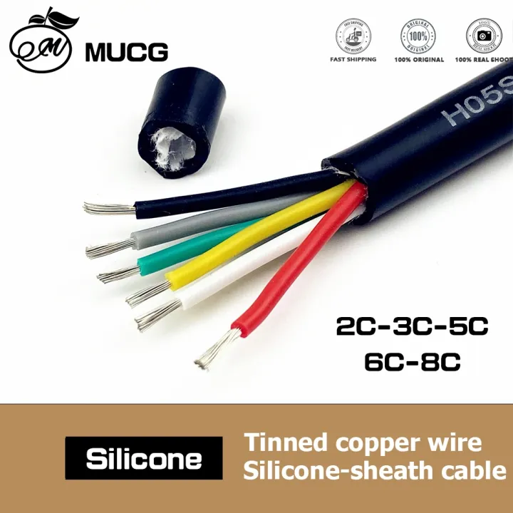 [HOT W] 1m 5m 10m Multi 2 3 5 6 8 core pin Silicone wire Sheathed cable ...