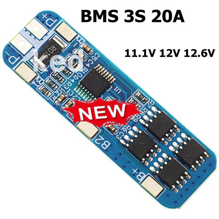 BMS 3S 20A 11.1V 12V 12.6V สำหรับแบตเตอรี่ลิเธียมไอออน Li-ion 18650 ...