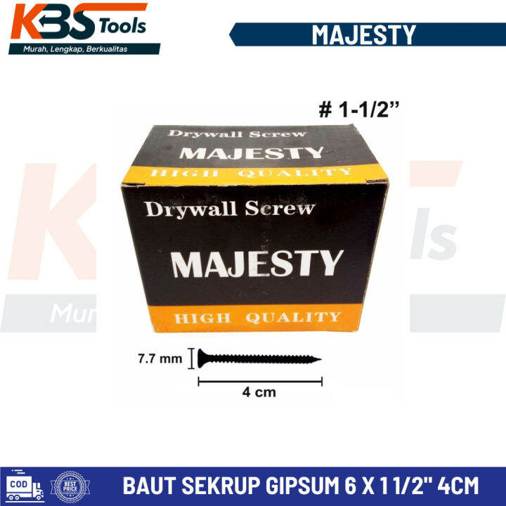 Baut Sekrup Gipsum 6 x 1 1/2 MAJESTY Skrup Kayu Gypsum 4 cm 1 BOX ...