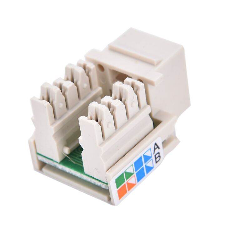 New Cat5 RJ45 Punch Down Keystone Jack CAT5 Network Ethernet RJ45 White ...