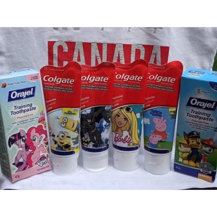 ORAJEL Flouride-Free Training Toothpaste/Colgate Toothpaste for Kids-🇨🇦 ...