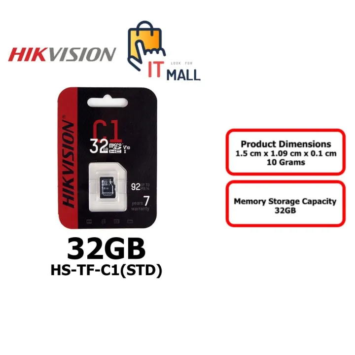 Hikvision HS-TF-C1(STD) 32GB C1 รับประกัน 7 ปี | Lazada.co.th