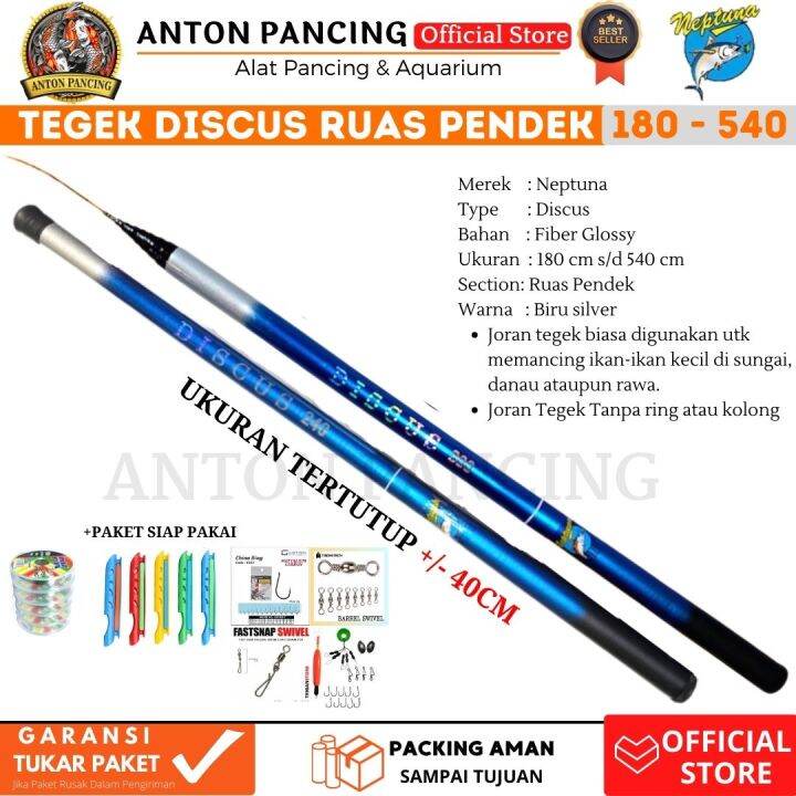 Tegek Joran Pancing 1 set Murah Neptuna Discus Ruas Pendek 180 cm s/d ...