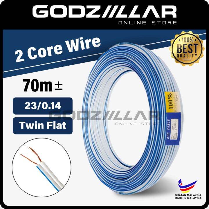 23/0.14 x 2 Core Flexible Cable | Blue White Twin Flat Wire Cable ...