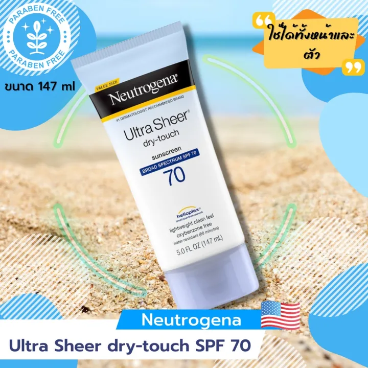 ครีมกันแดด Neutrogena Ultra Sheer Dry-Touch Sunscreen SPF70 ขนาด147ml ...