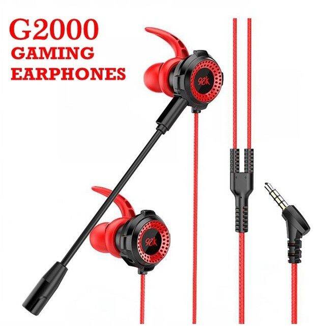 ♋【COD】G2000 Noise Reduction Gaming Earphones Stereo Sound Bass 3.5mm ...