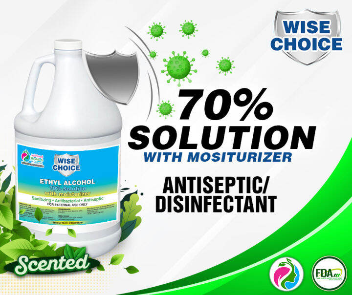 Wise Choice Ethyl Alcohol 70% Solution Antiseptic Disinfectant 1Gallon ...