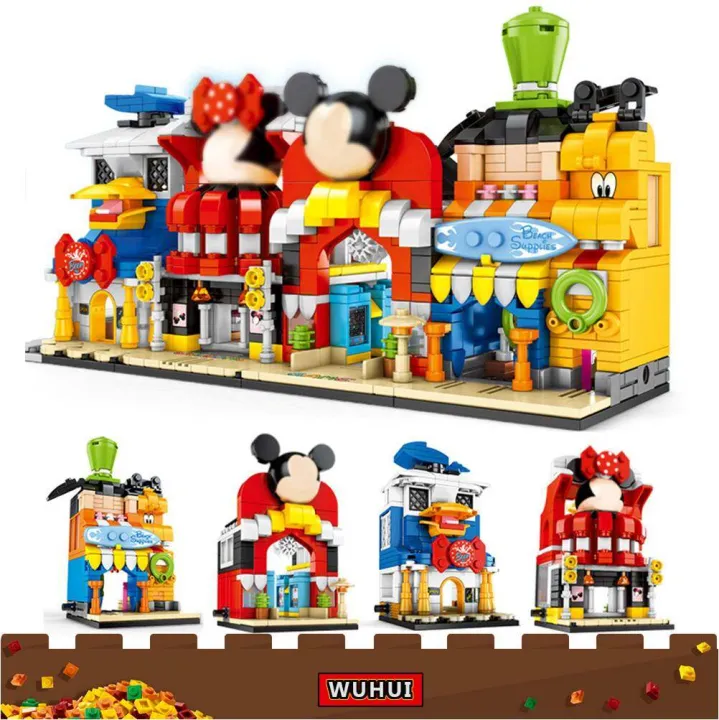 WUHUI 4รุ่น Disneying Friends City Street View Toy Building Kit Castle ...